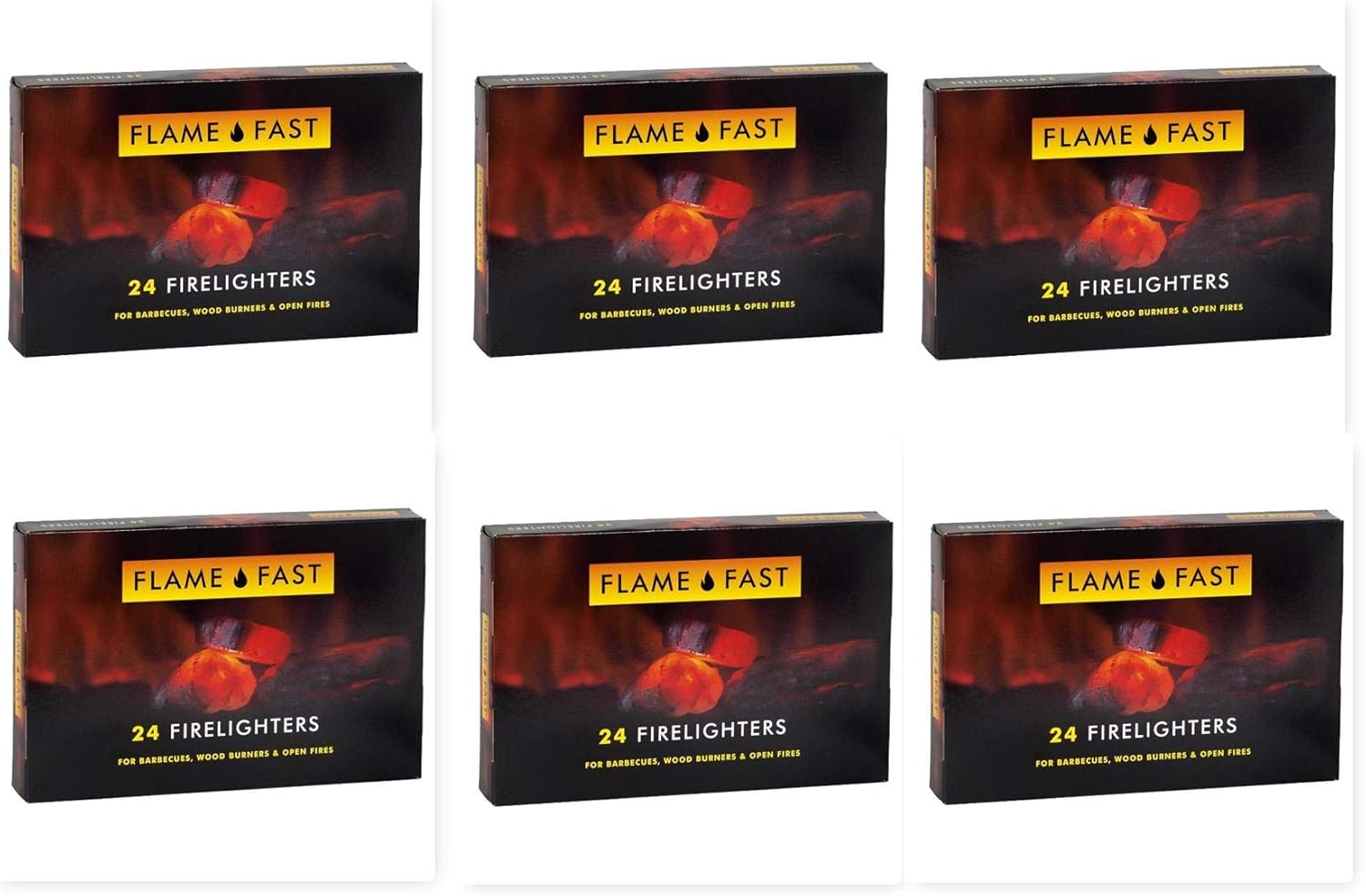 Flamefast Firelighters Starter Blocks, Quick Start, Eco Barbecue, Wood ...