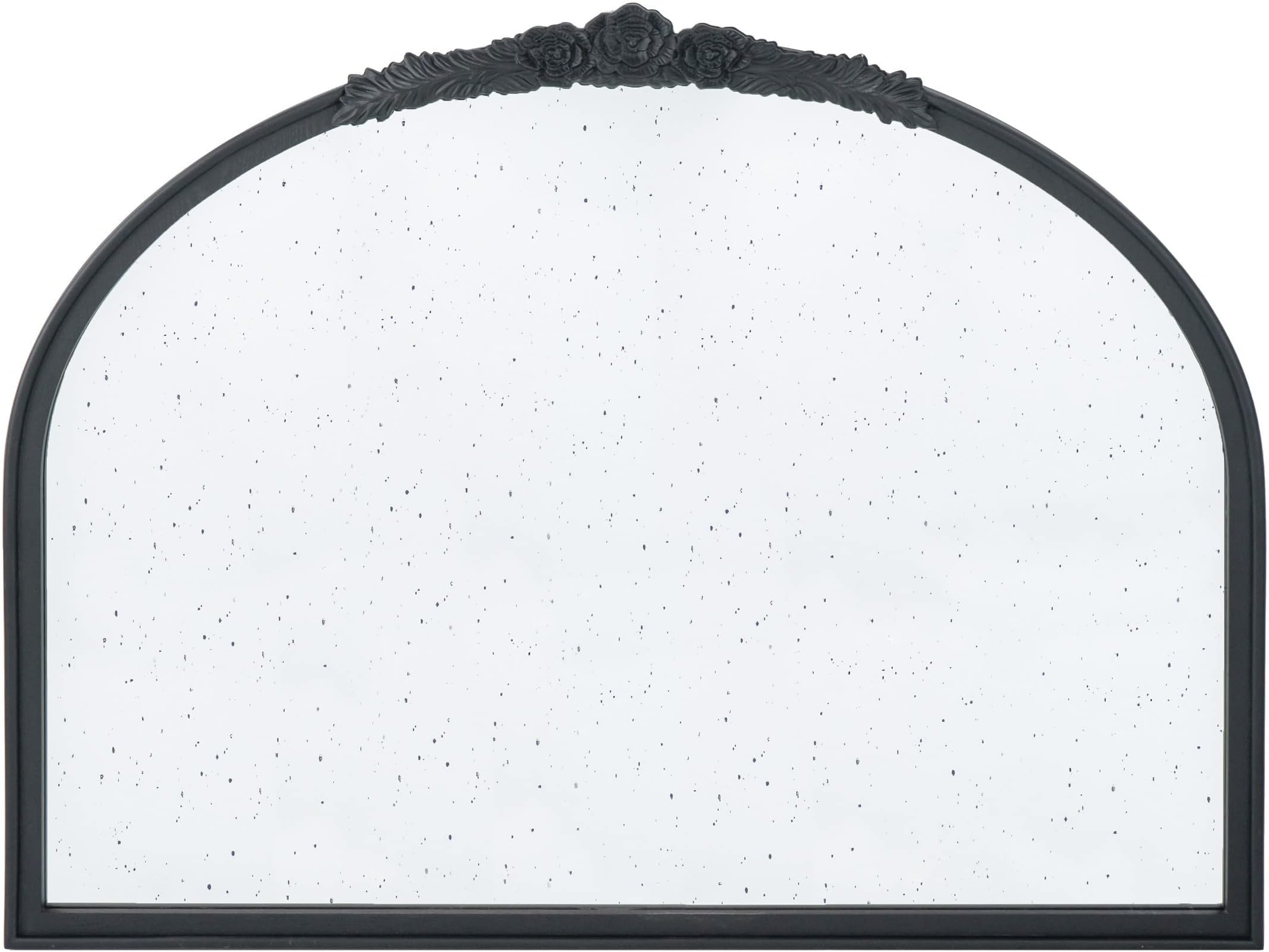 Amazon.com: Benjara EEL 40 Inch Wall Mirror, Black Arched Wood Frame ...