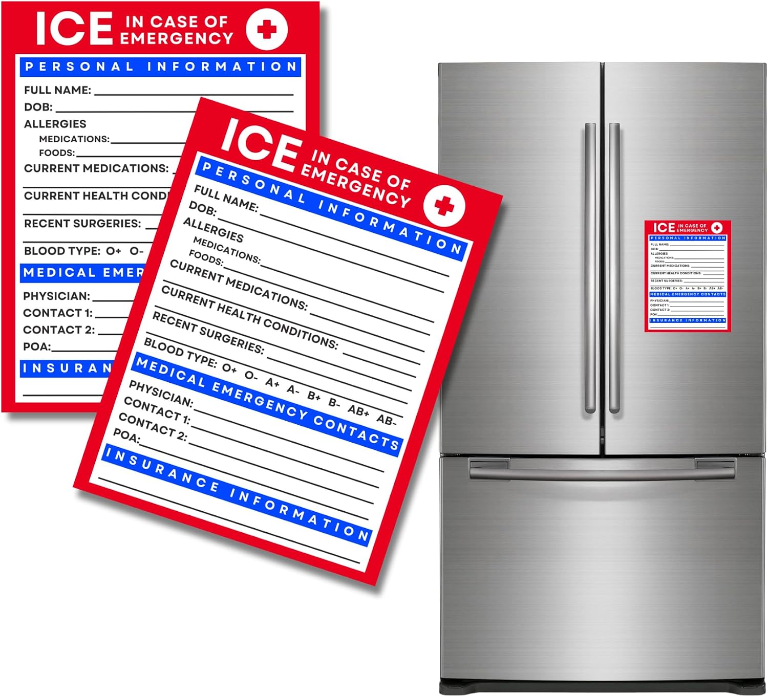 Amazon.com: ICE in Case of Emergency Numbers Contacts Refrigerator ...
