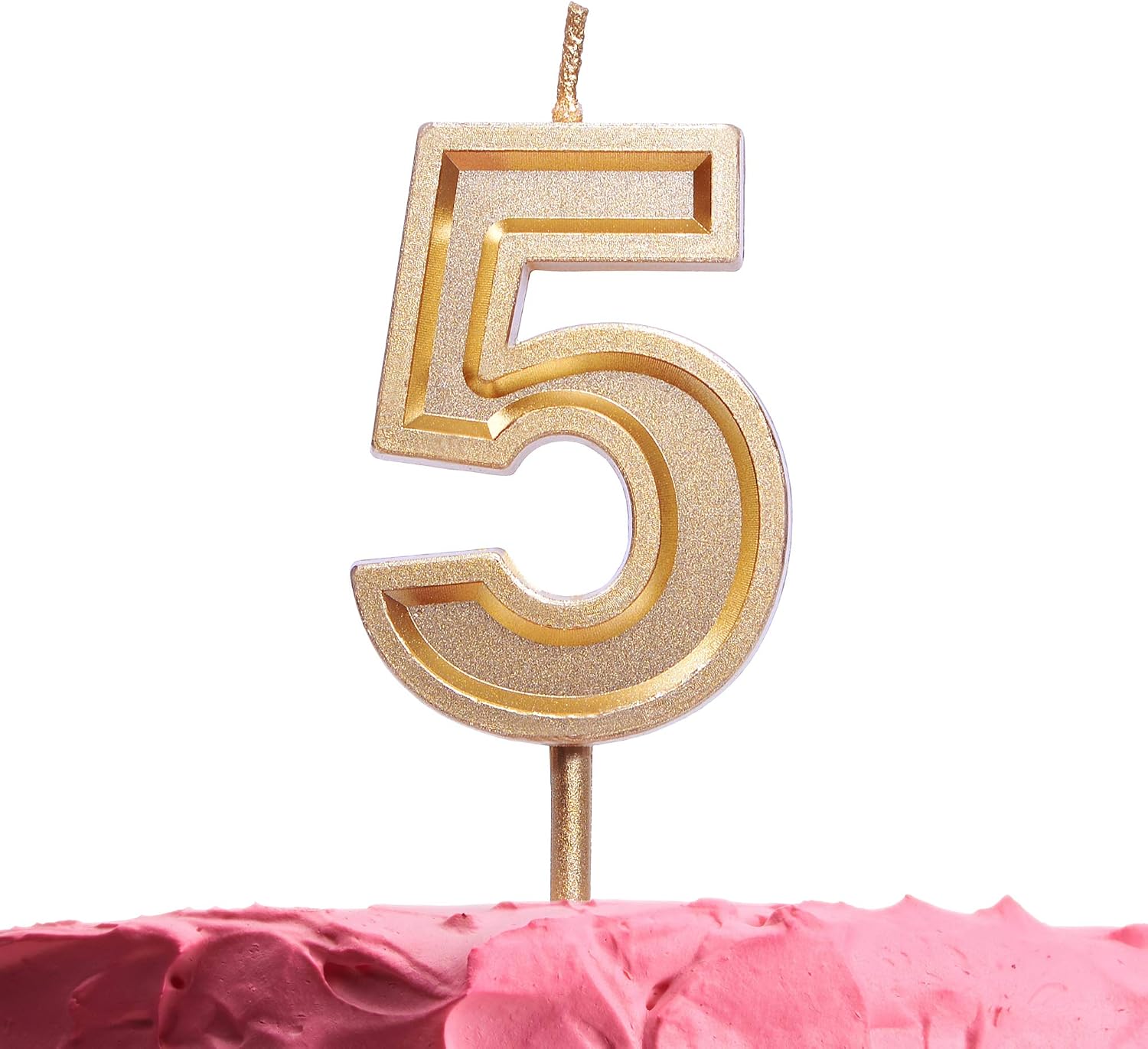 GET FRESH Number 5 Birthday Candle – Gold Number Five Candle on Stick ...