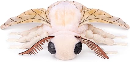 FRANKIEZHOU Realistic Silk Moth Stuffed Animal-White10.63",Moth Plush ...