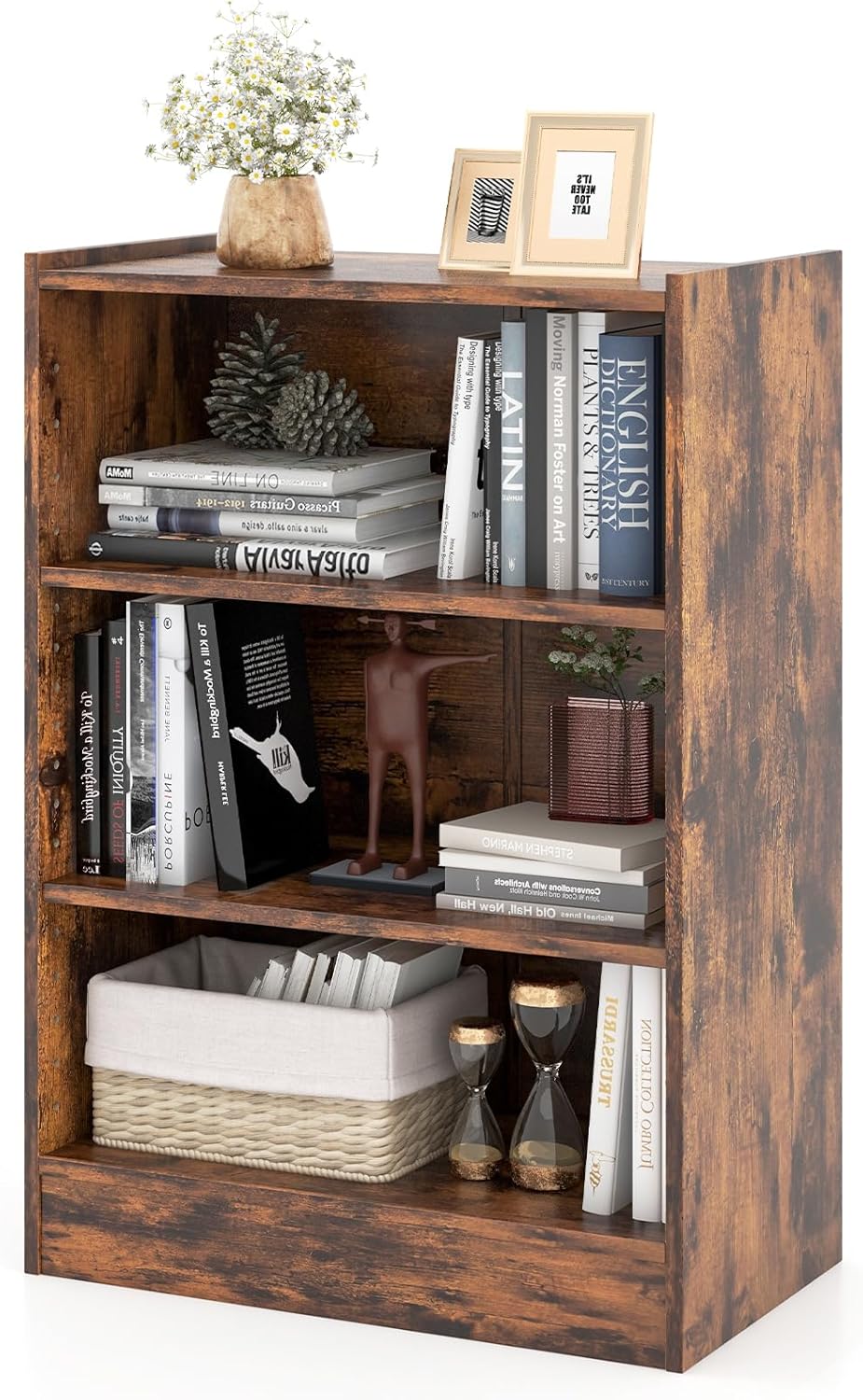 Amazon.com: IFANNY 3 Shelf Bookcase, Modern Book Shelf with Adjustable ...
