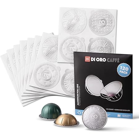 Geesta Reusable Aluminum Foil Seals Lid Compatible with Nespresso ...