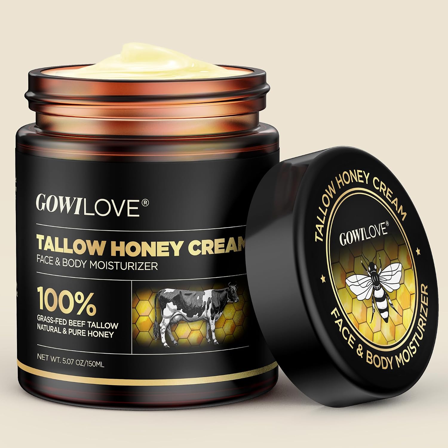 Amazon.com: GOWILOVE Grass Fed Beef Tallow for Skin, Bee Venom Skin ...
