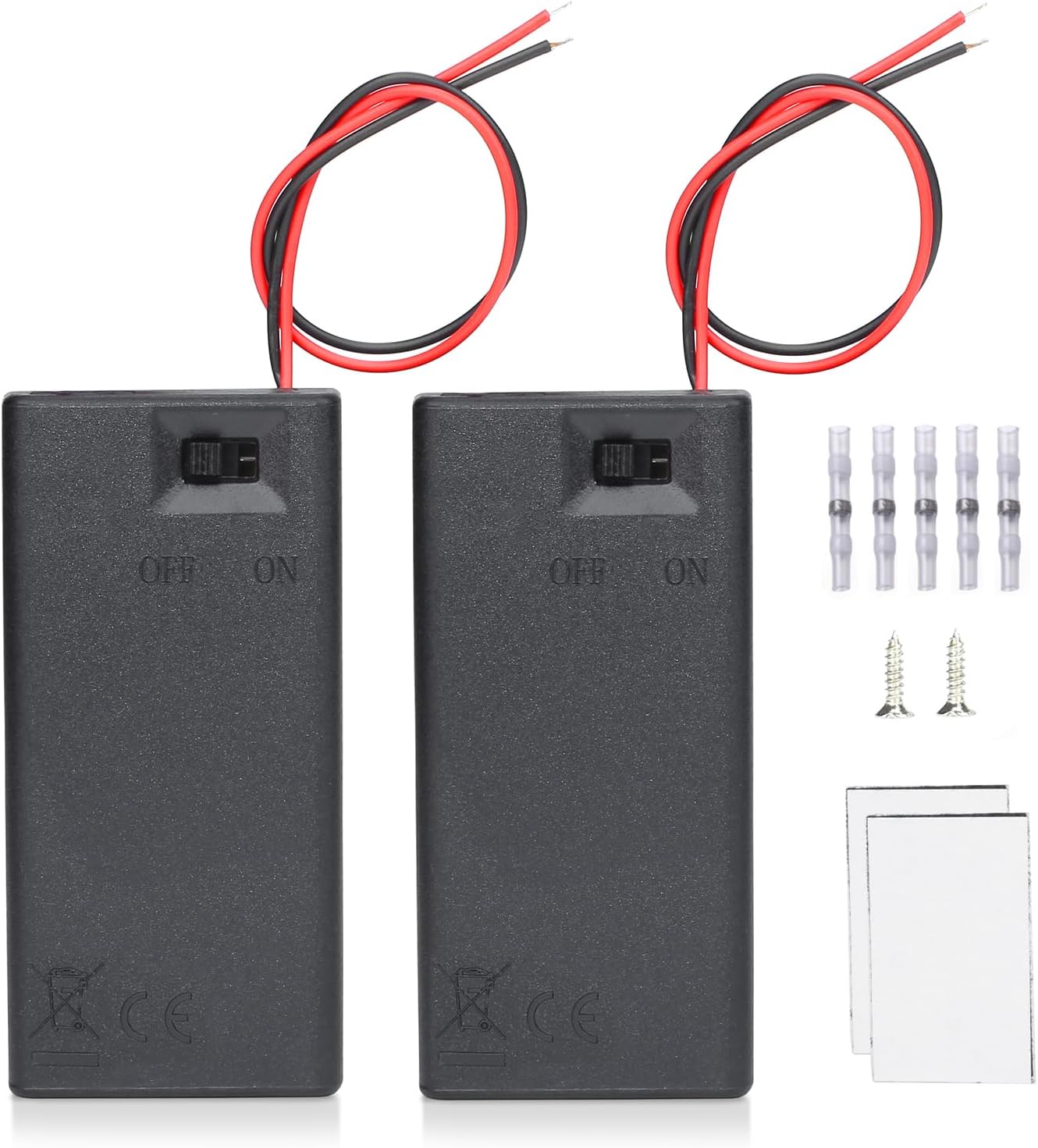 Amazon.com: Goweewon 2 AA Battery Holder, 2 Pack Double A Battery ...