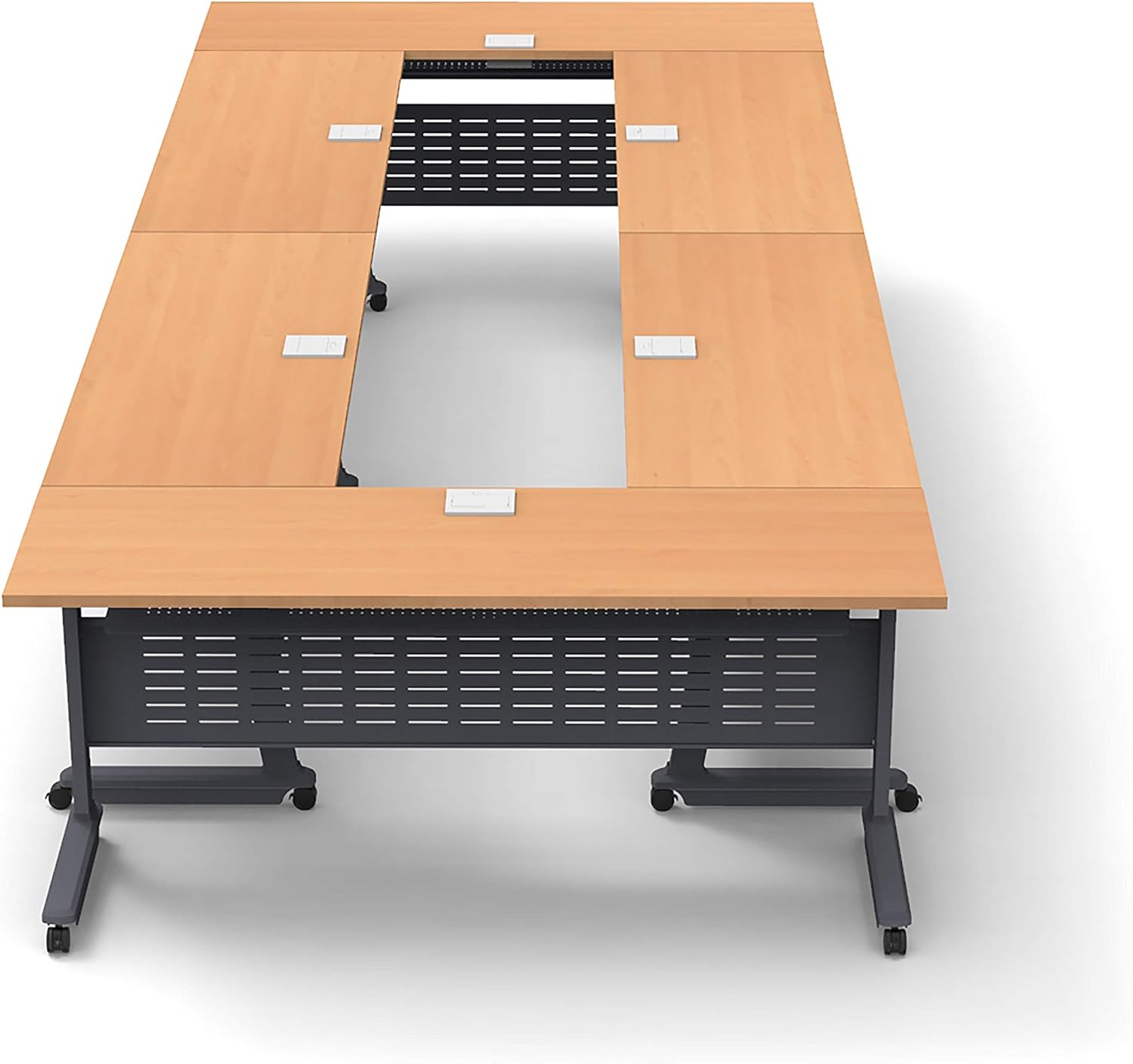 Amazon.com: 12 Person Tables Classroom Training Model 5592 6pc Beech ...