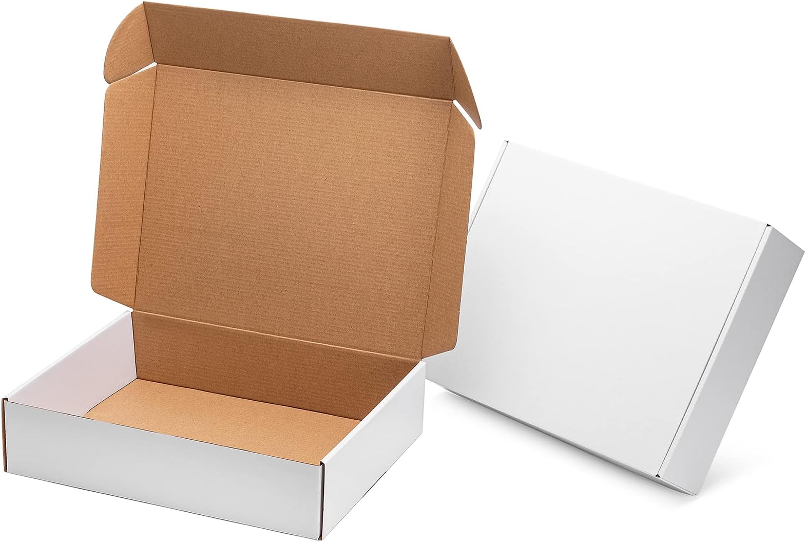Amazon.com: Mcfleet 13x10x3 White Shipping Boxes - Corrugated Cardboard ...