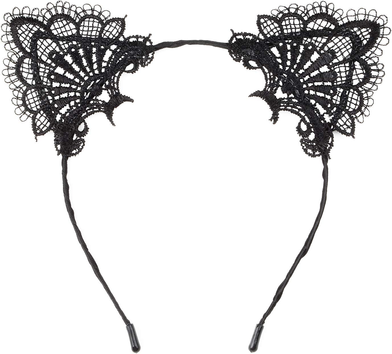 Amazon.com : Sweet Lace Cat Ears Masquerade Party Cosplay Fashion ...