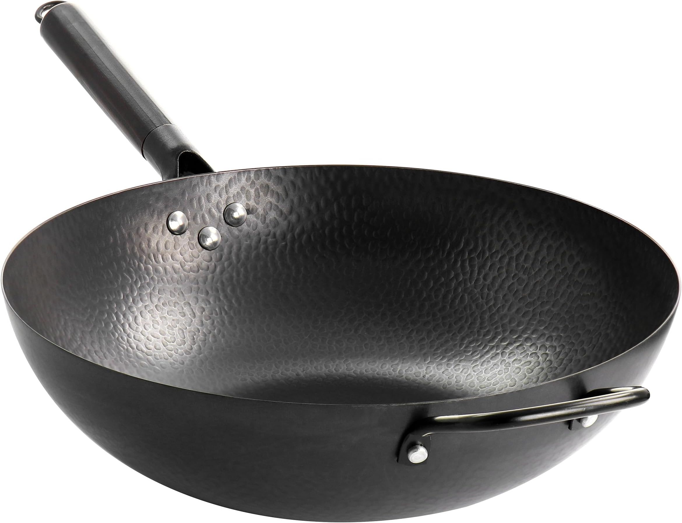 Amazon.com: Gibson Home Hammered 13 Inch Heavy Gauge Carbon Steel Wok ...