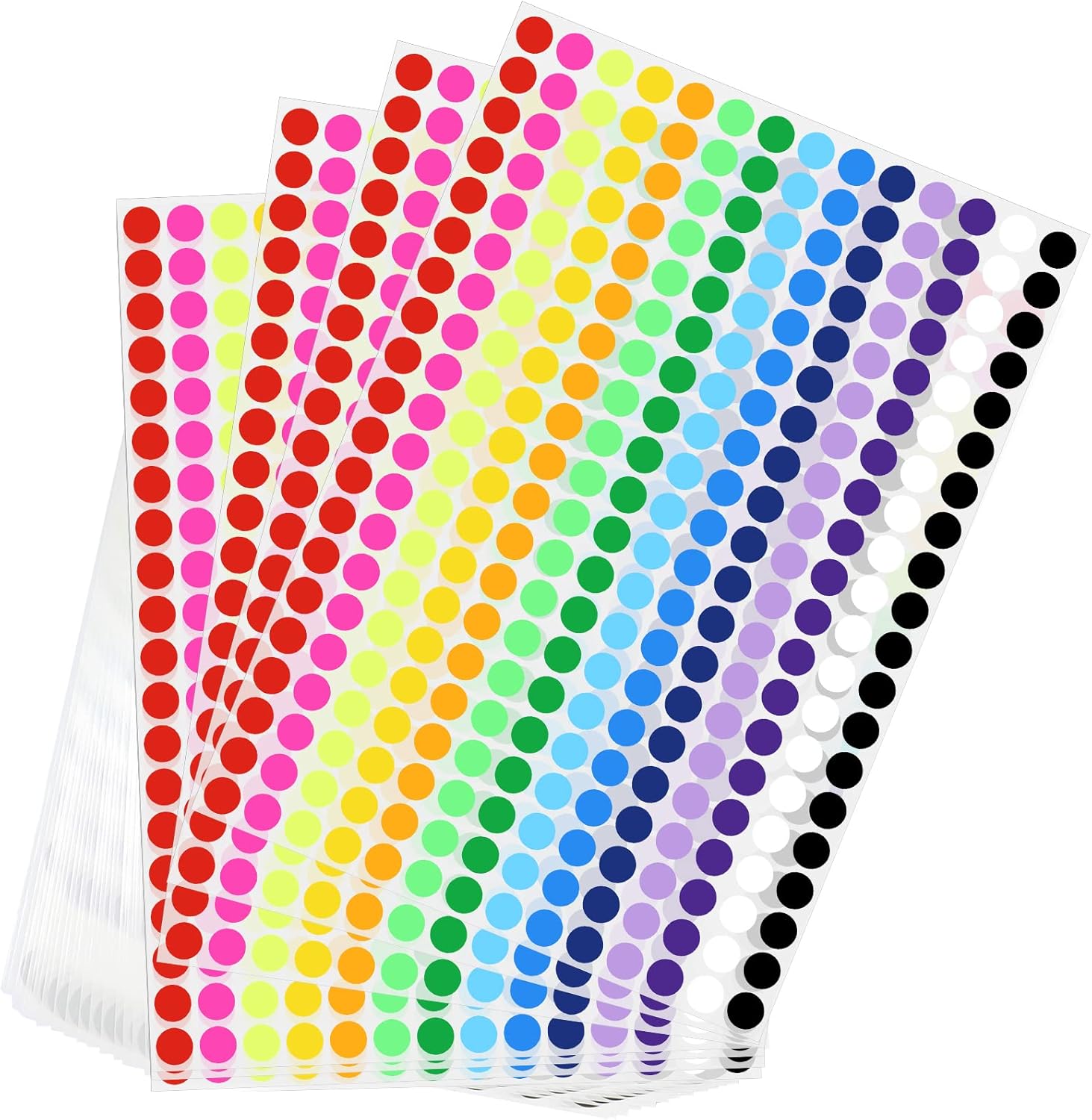 2800 Pcs Color Circle Dot Stickers 14 Color Round Coding Labels ...