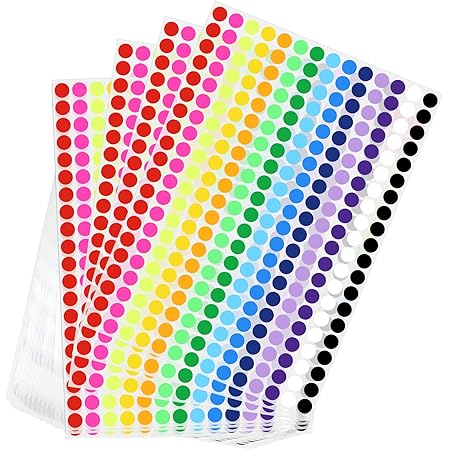 Amazon.com: Nezyo 2800 Pcs Color Circle Dot Stickers 14 Color Round ...