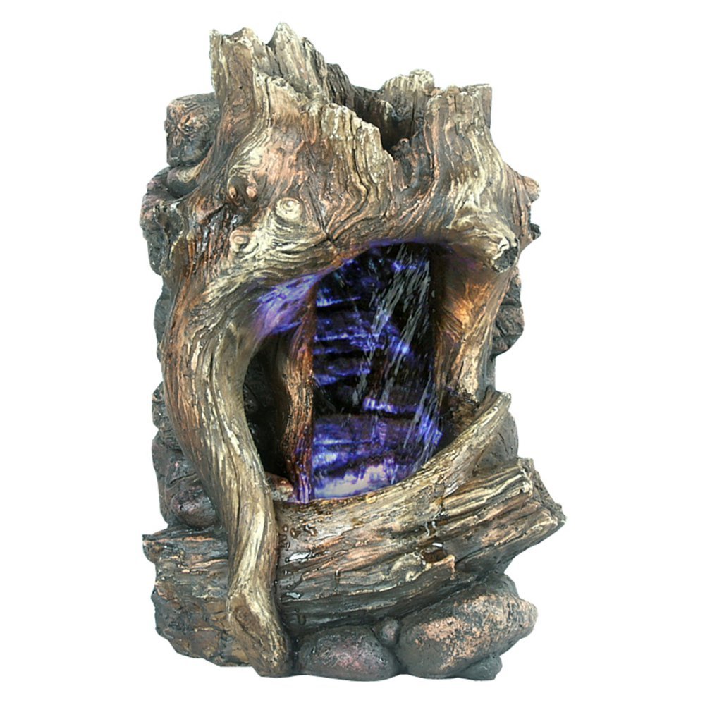 Amazon.com: Hi-Line Gift Ltd Tree Trunk Waterfall with LED Lite ...