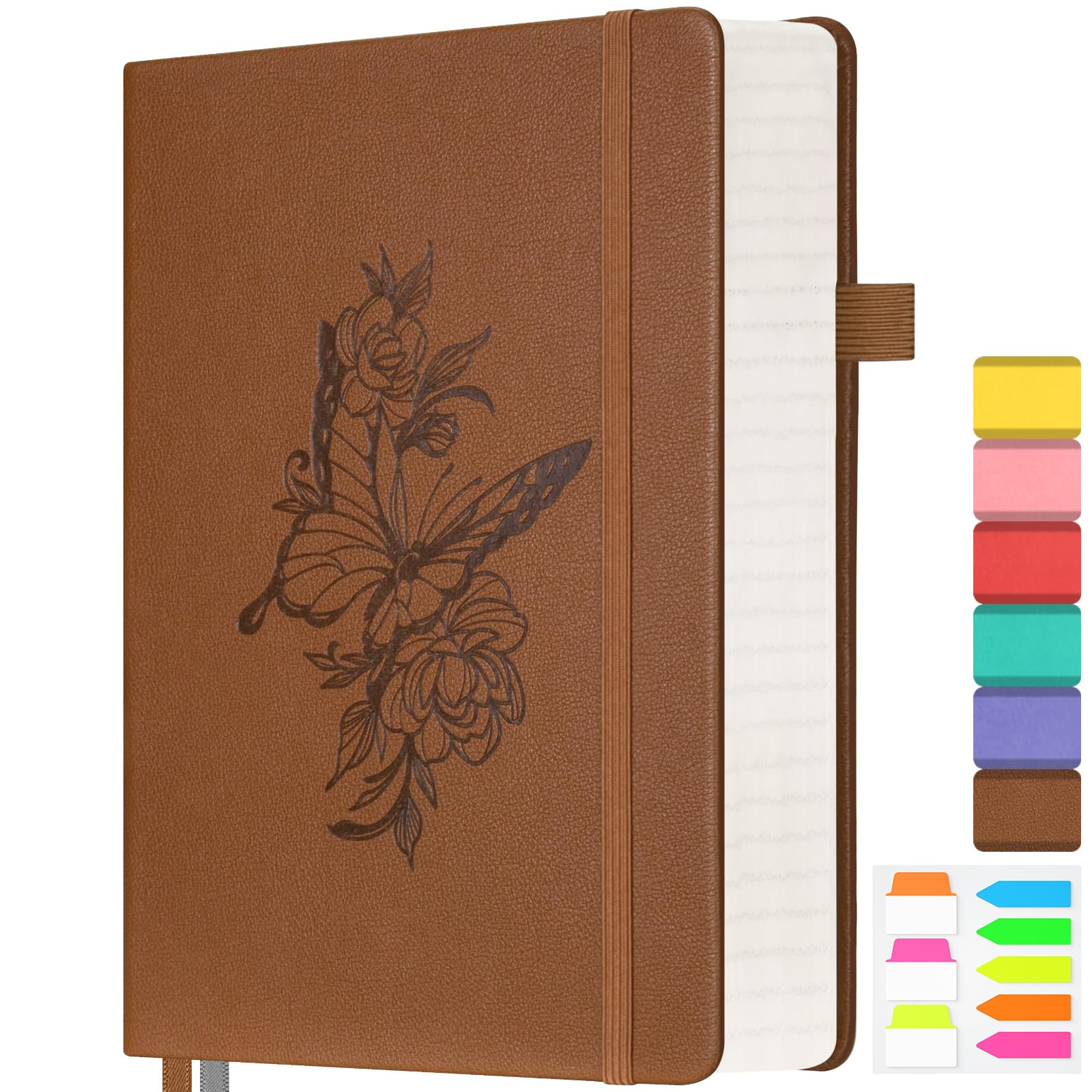 Lined Notebook Journal for Women, 312 Numbered Pages A5 Thick Leather ...