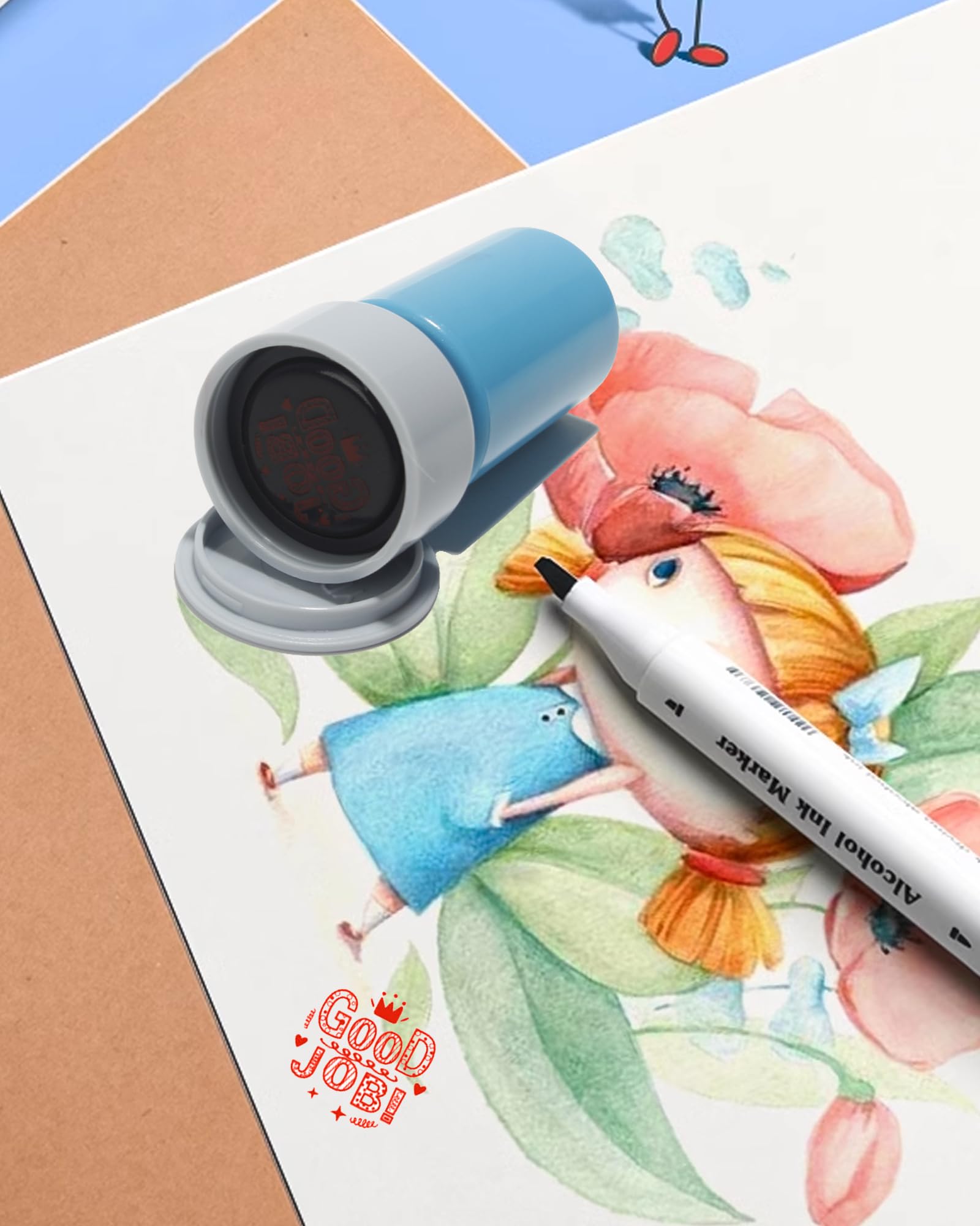 Snapklik.com : Round Teacher Stamp For Classroom Good Job Self-Inking ...