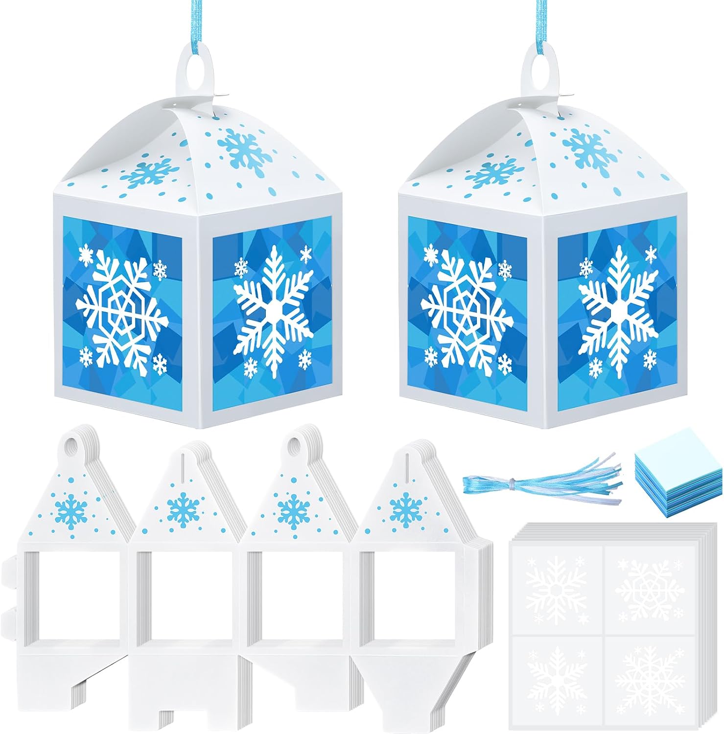 Amazon.com: Yaomiao 12 Sets Snowflake Crafts Winter Tissue Paper Crafts ...