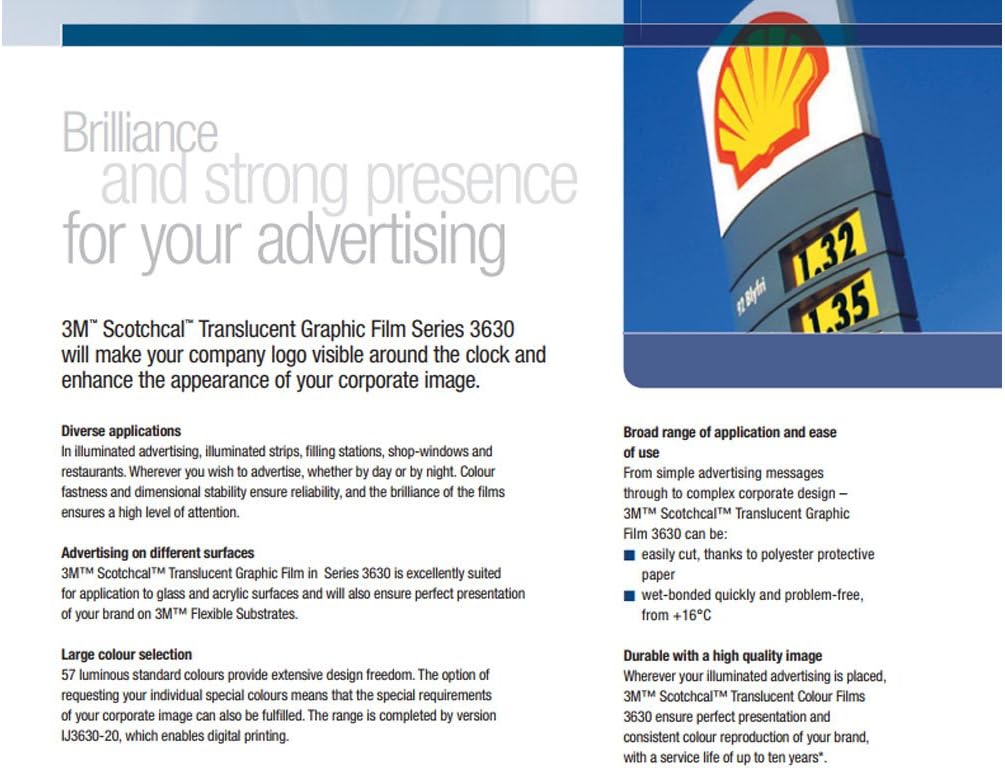 3M 3630 – Rollo de lámina de vinilo translúcido Scotchcal 49 de 2 x 6 ...