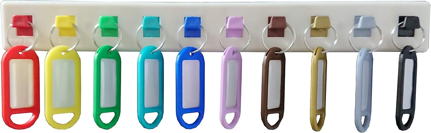 Merriway BH06981 White Wall Mounted Hanging Multi Key Rack Holder ...