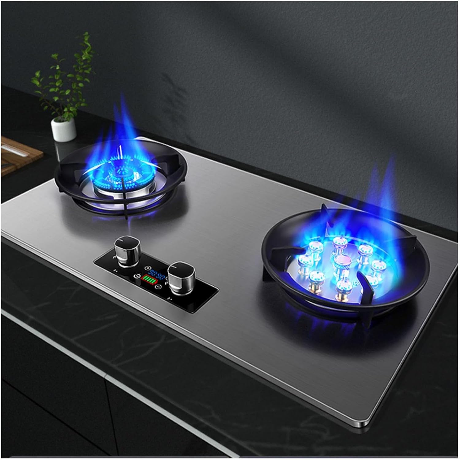 Amazon.com: Gas Stove 2 Burners, 5.2KW High Flame, Timer, Tempered ...