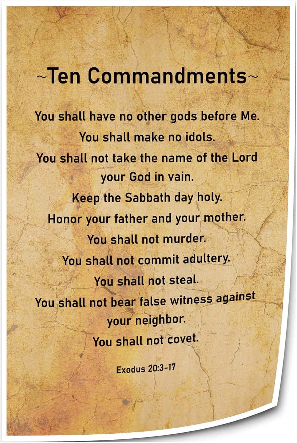 Amazon.com: Kanwormi The Ten Commandments Bible Verse Wall Decor Exodus ...