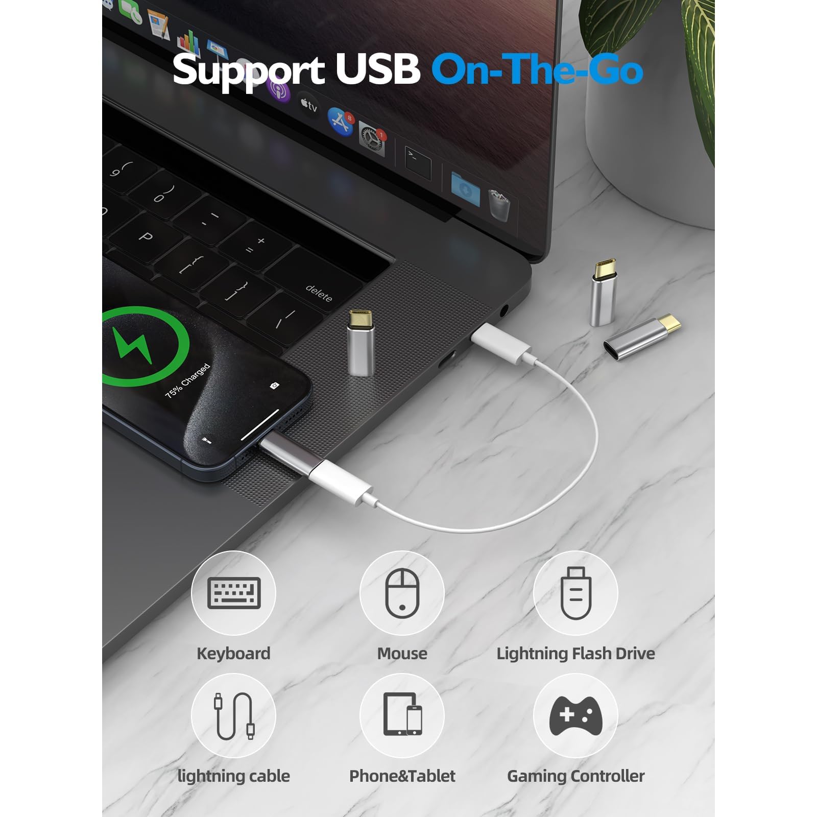 Snapklik.com : ARKTEK Lightning To USB C Adapter 4Pack- Support Fast ...