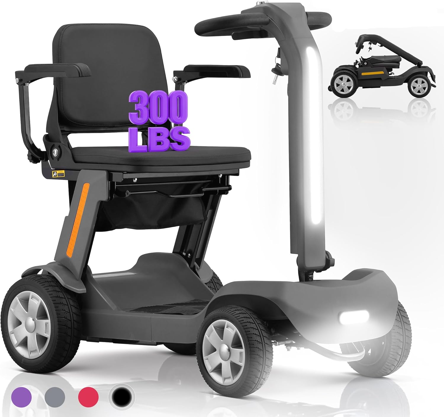 Amazon.com: Foldable Mobility Scooter for Adults & Senior, 4 Wheels Powered Device for Travel ...