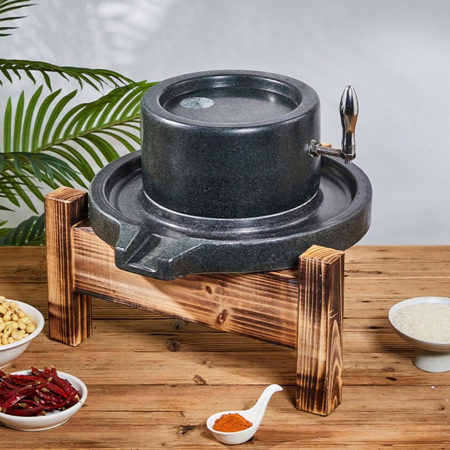 Amazon.com: Stone Grinder Mill Handmade Bluestone Grain Grinder for Flour, Manual Mill Grain ...