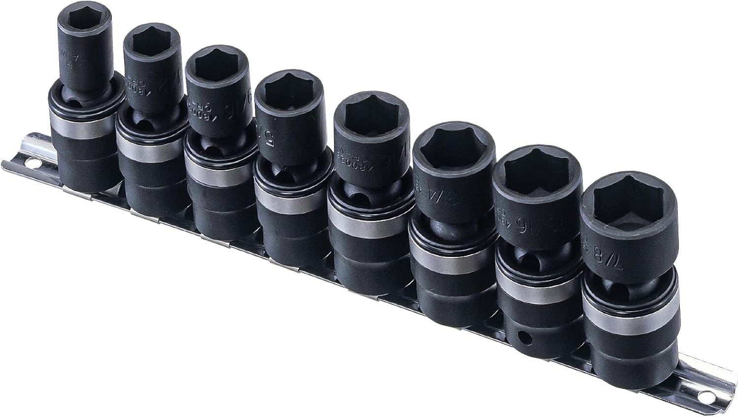 Genius Tools 8 Piece 1/2" Dr. SAE Swivel Impact Socket Set TG-408S ...