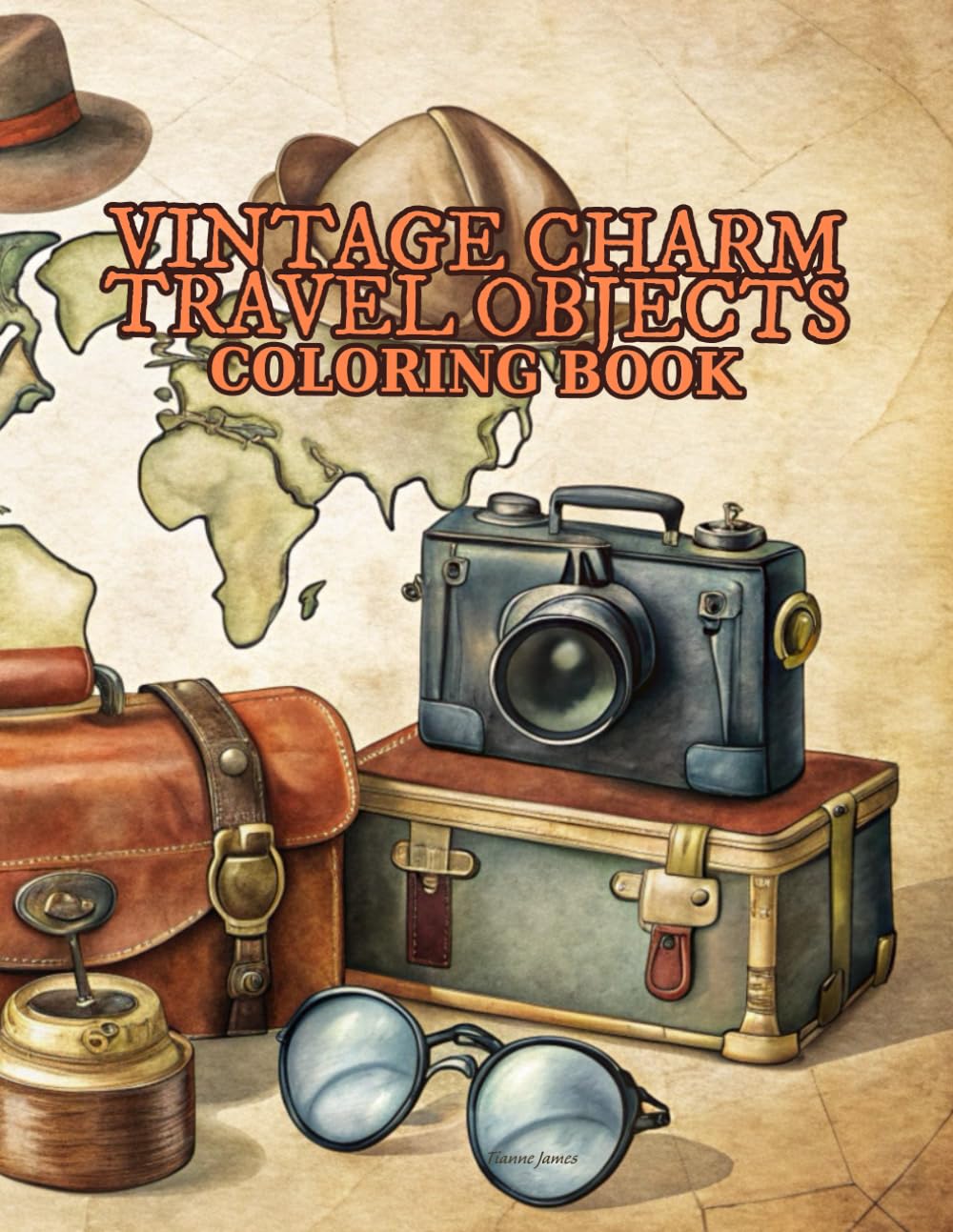 Amazon.com: Vintage Charm Travel Objects Coloring Book for Adults ...