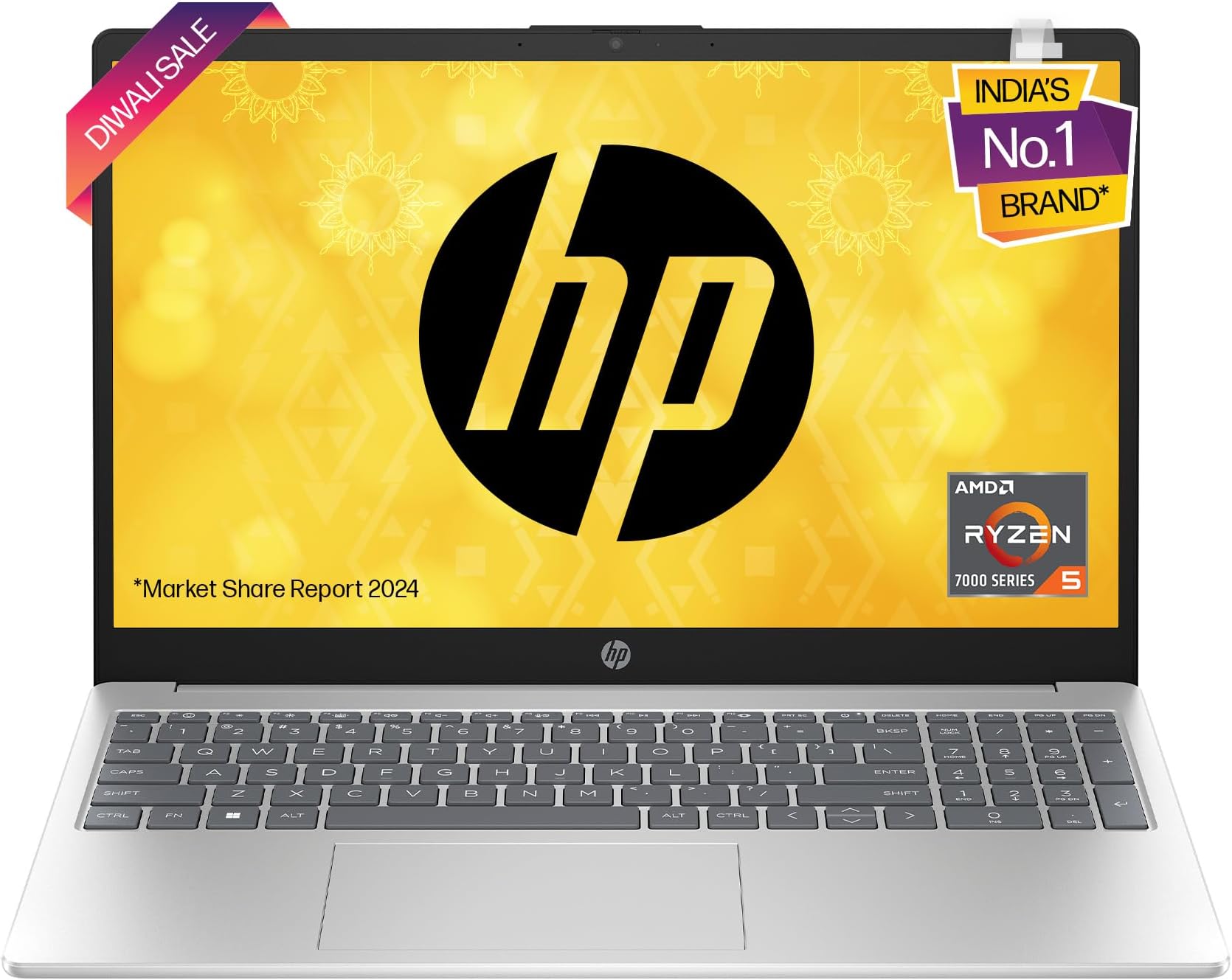 HP Laptop 15, Enhanced by AI, AMD Ryzen 5 7535HS, 15.6-inch (39.6cm ...