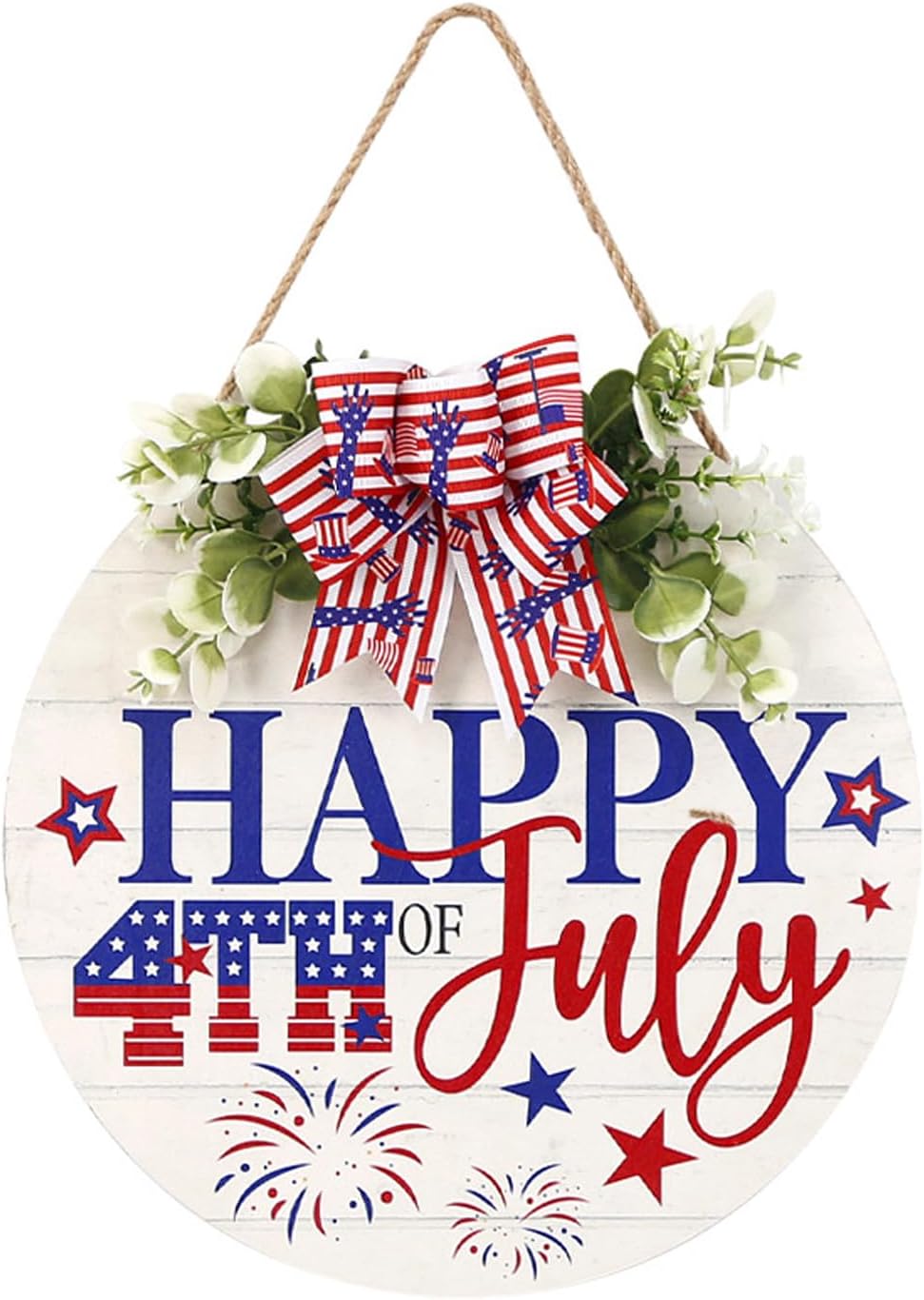 Amazon.com: 4th of July Door Sign for Front Door Wood Patriotic Welcome ...