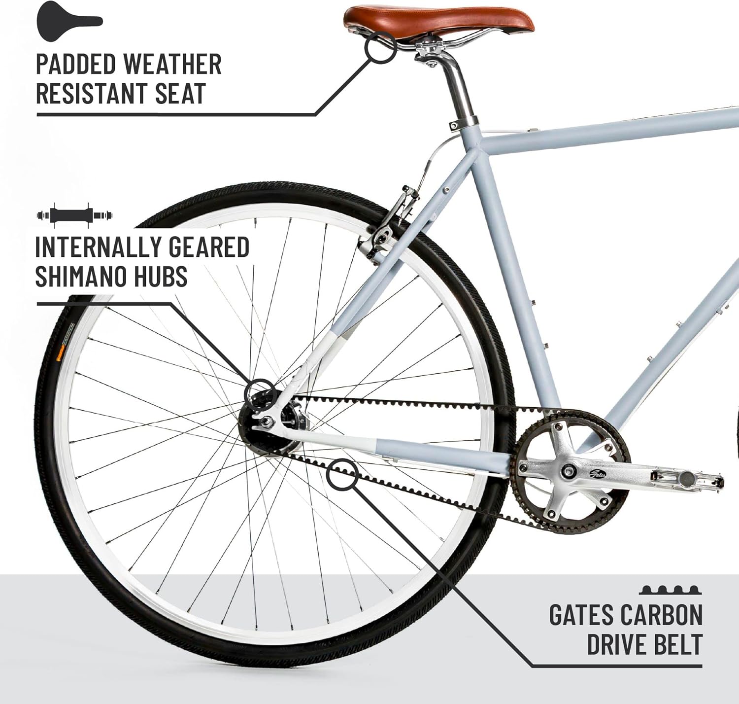 Brilliant L Train Adult Bike, Durable Chromoly Frame, Carbon Drive Belt ...