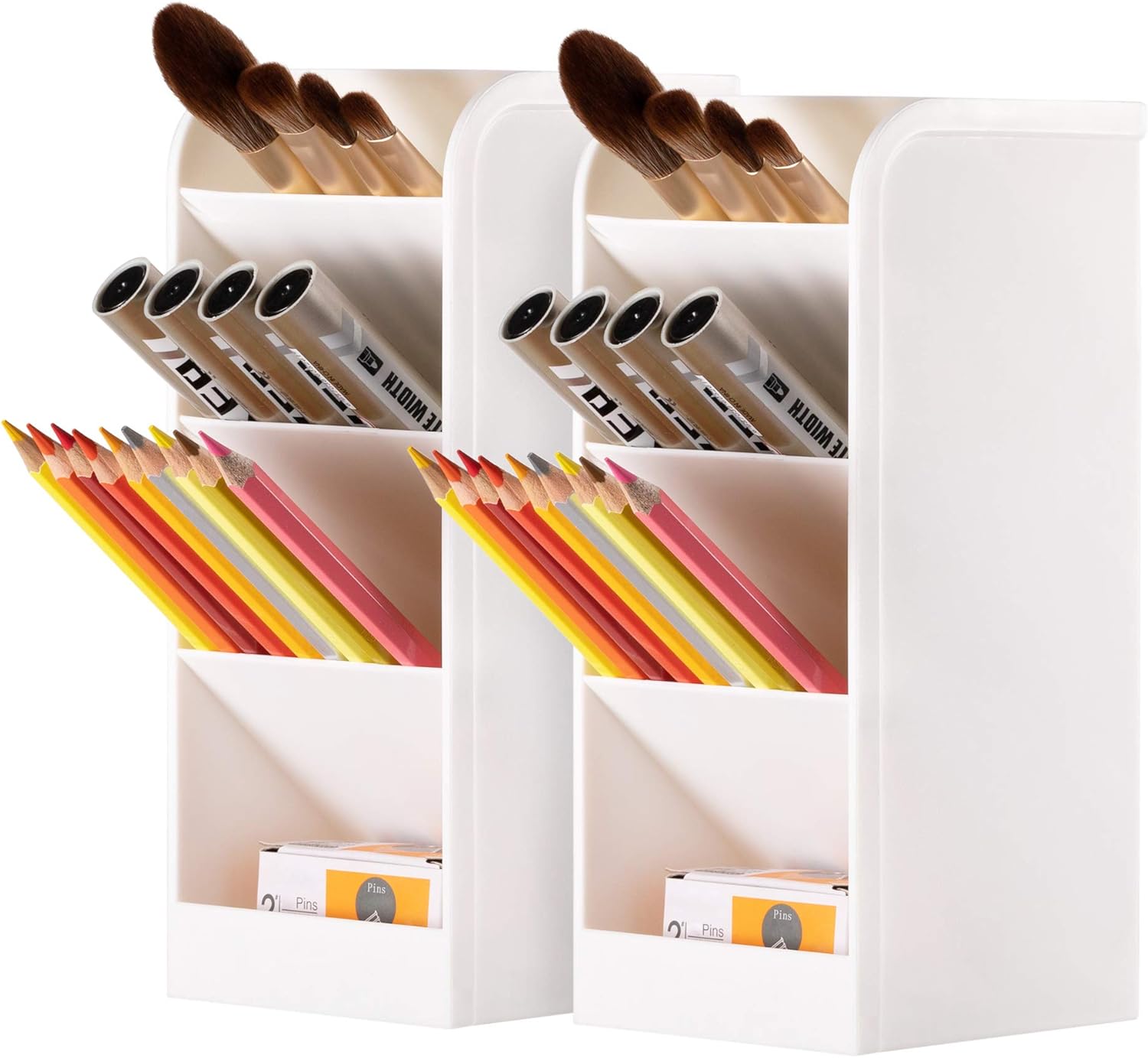 Amazon.com : 2 Pack Desk Organizer, Wellerly Pen/Pencil Markers Holder ...