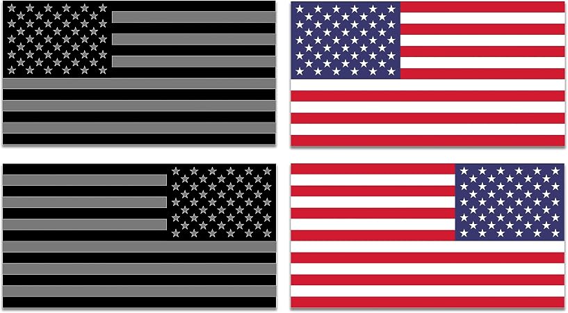 Amazon.com - 4 Pack | Subdued American USA Flag Stickers | Regular and ...