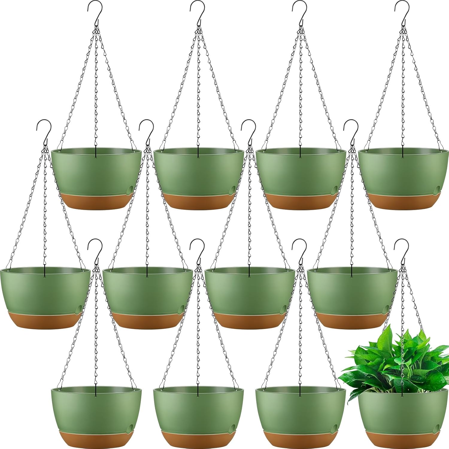 Amazon.com: Remerry 12 Pcs 8.1 Inch Hanging Planters Bulk Outdoor ...