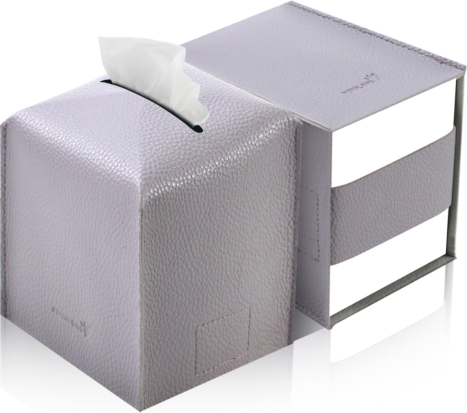 Amazon.com: PENGLONG Tissue Box Cover 5X5X5'' PU Leather Tissue Holder ...