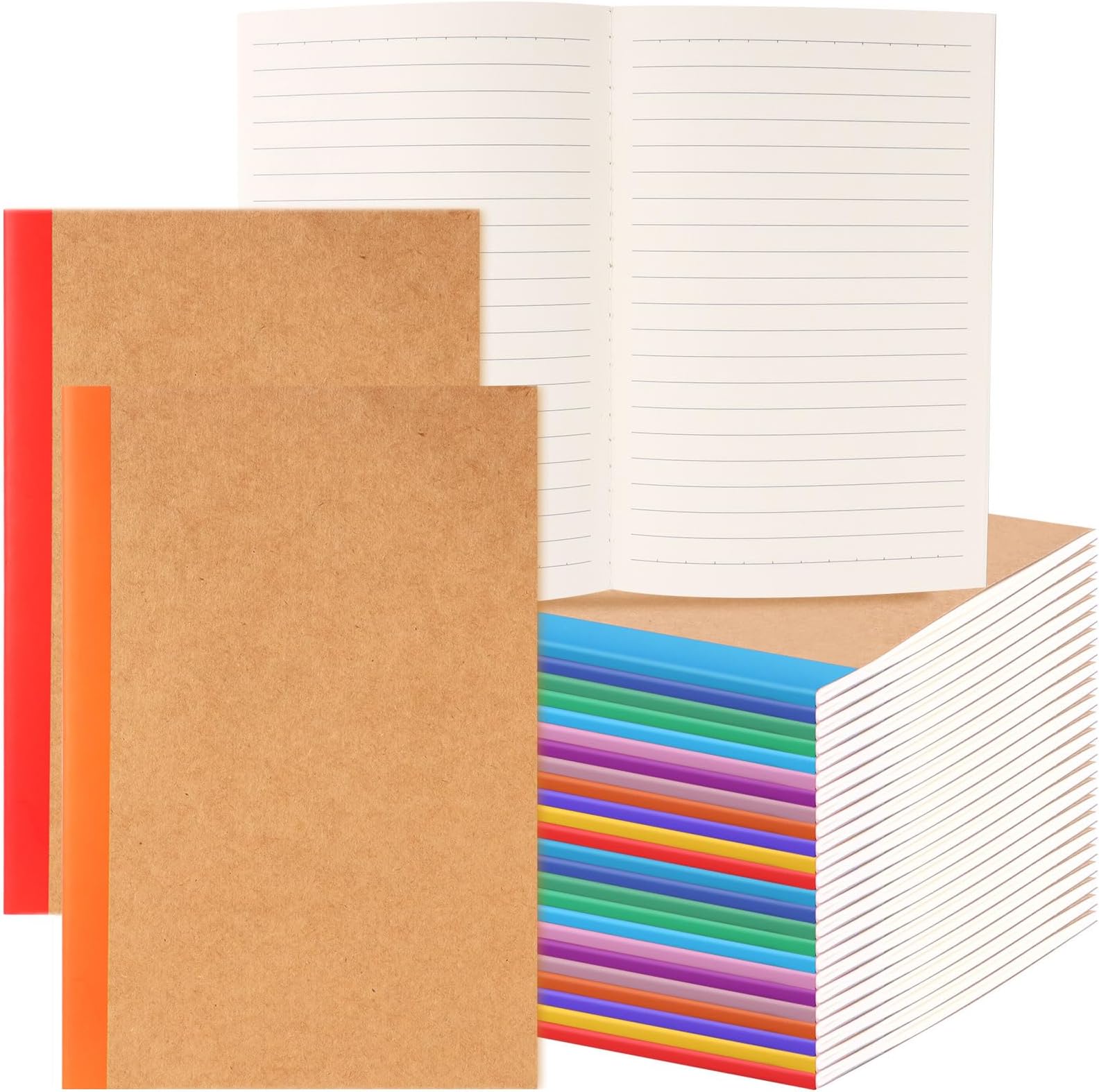 Vergissmeinnicht 24 Pcs A5 Notebooks Kraft Cover Notebooks Lined ...
