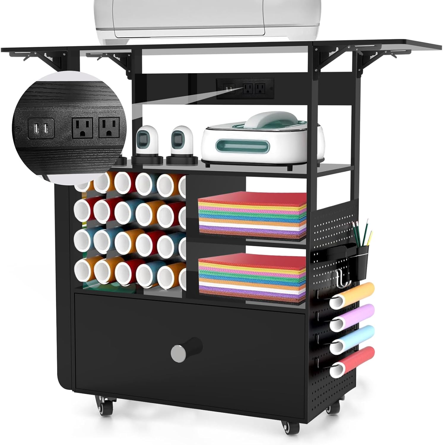 Amazon.com: Craft Cart and Organizer Table Compatible with Cricut ...