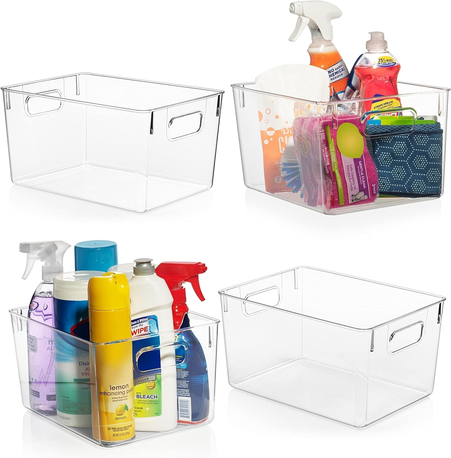 Amazon.com: Stackable Refrigerator Organizer Bins, 6 Pack Clear Kitchen ...