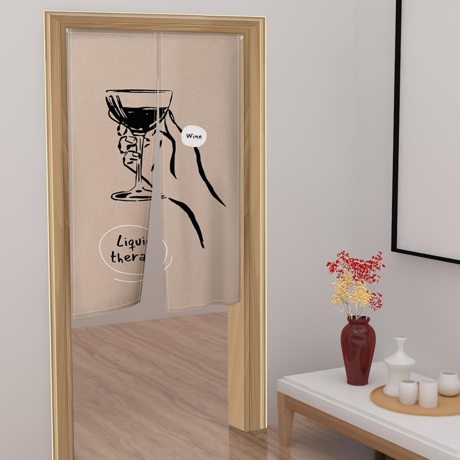 Amazon.com: Leowefowa Japanese Noren Doorway Curtain Wine Japanese ...