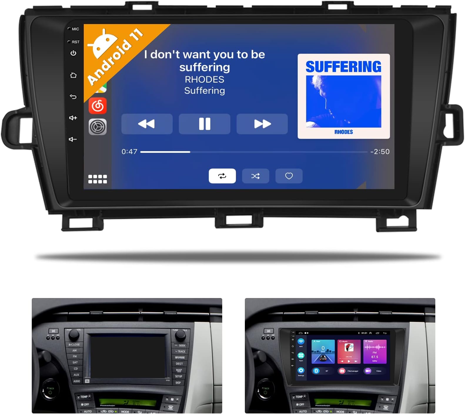 Amazon.com: for 2010-2015 Toyota Prius Wireless Carplay Radio 9 Inch ...