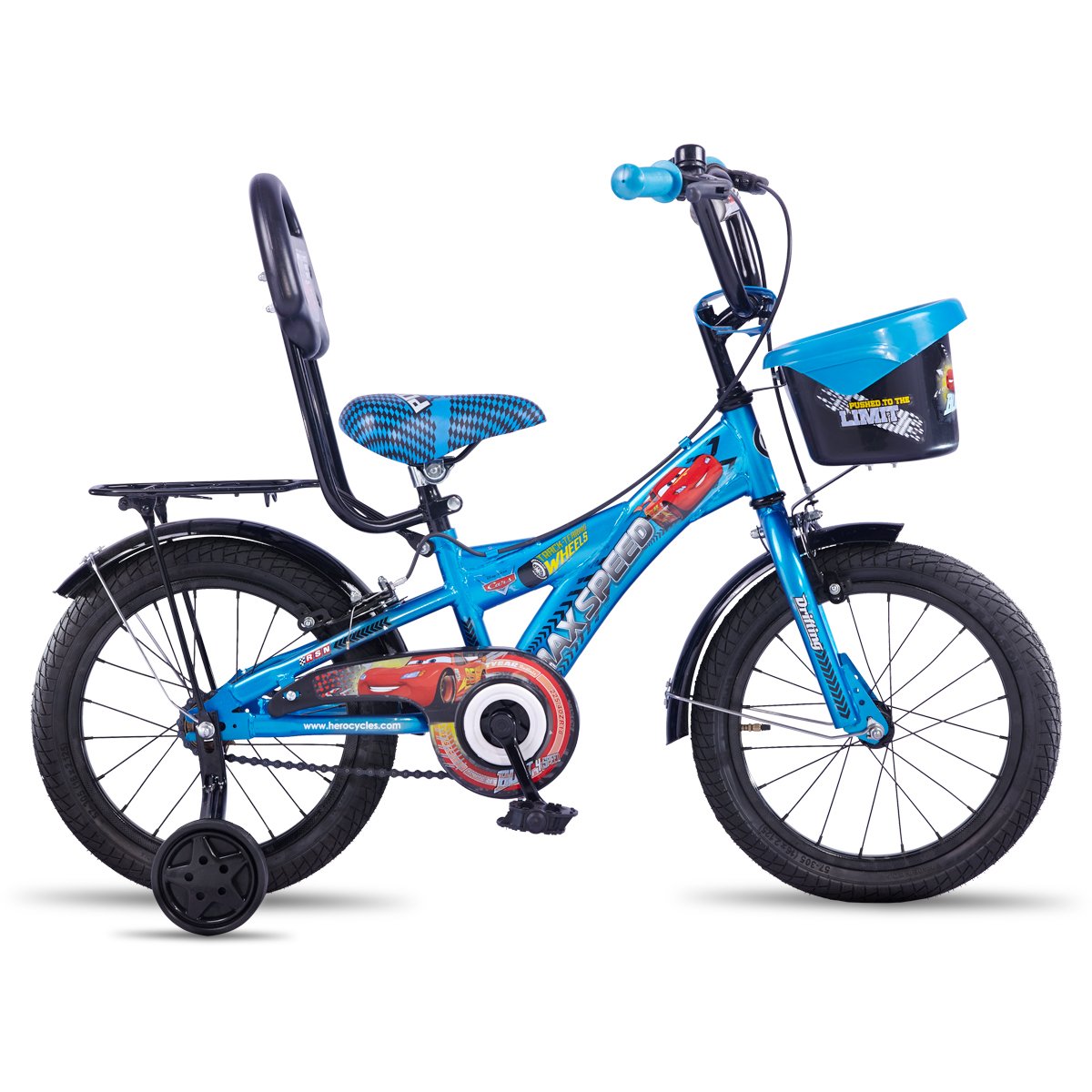 Buy Hero Disney 16T Cars Junior Cycle With Carrier 8.5-inches (Blue ...