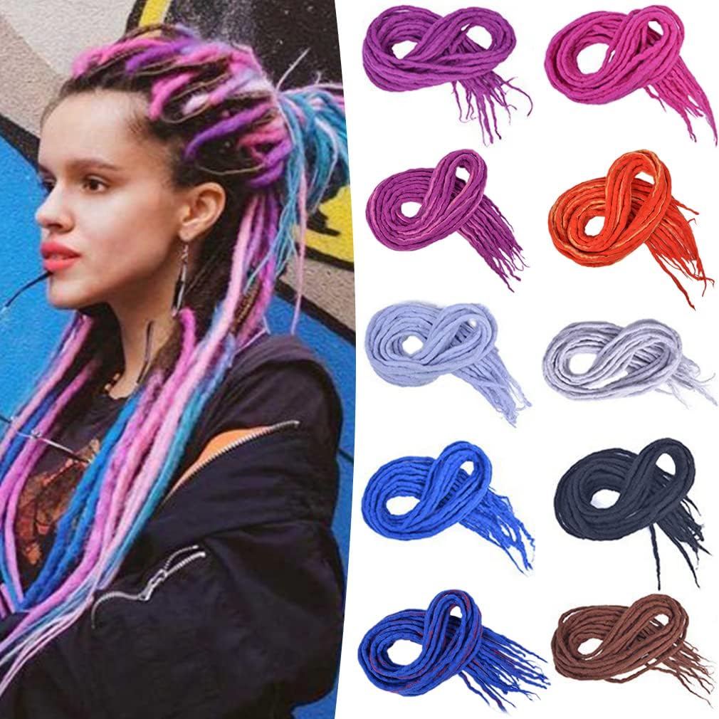 22" Double Ended Dreadlock Extensions 10 Strands/Pack DE Handmade ...