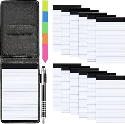 Meetory 15 Pcs Small Pocket Notebook Mini Notepad Set, Included A7 Pu ...