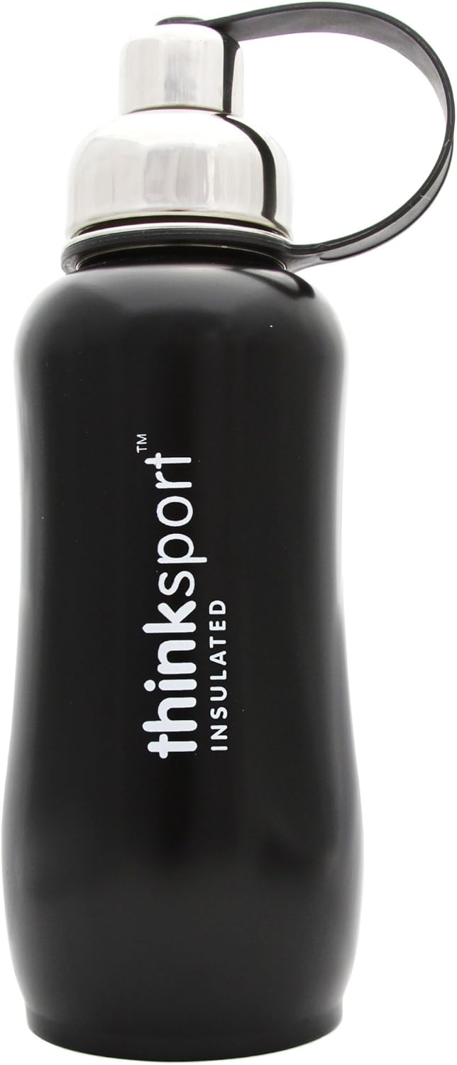 Amazon.com: Thinksport Stainless Steel Sports Bottle, Matte Black ...