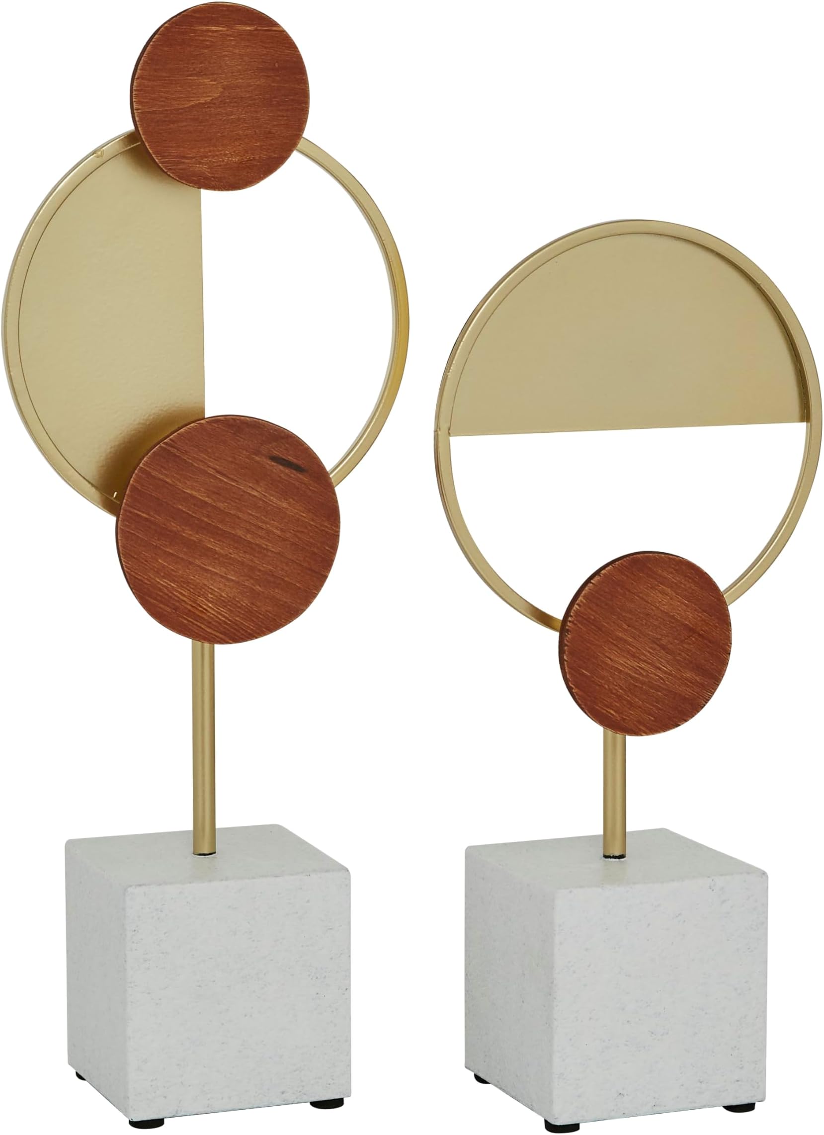 Amazon.com: Deco 79 Wood Geometric Decorative Sculpture Circular Ring ...