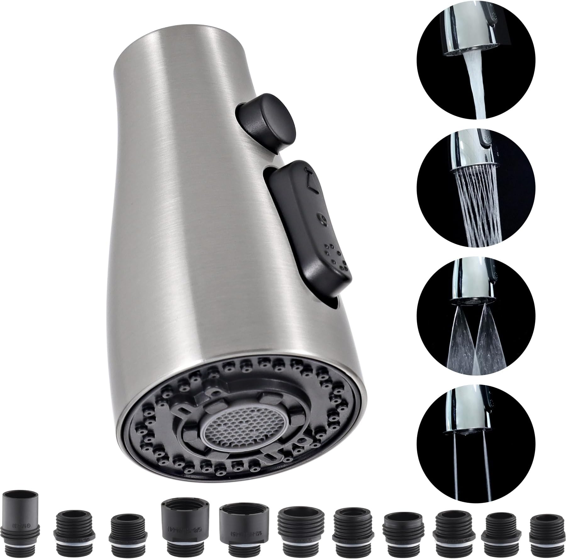 Amazon.com: Hsmhose Kitchen Faucet Head Replacement 4 Modes, Pull Down ...