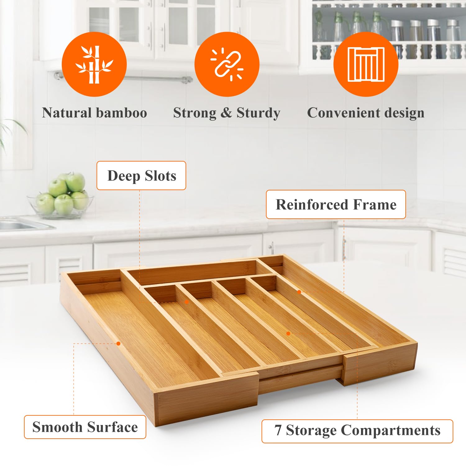 Snapklik.com : Expandable Large Kitchen Utensil Organizers Bamboo ...