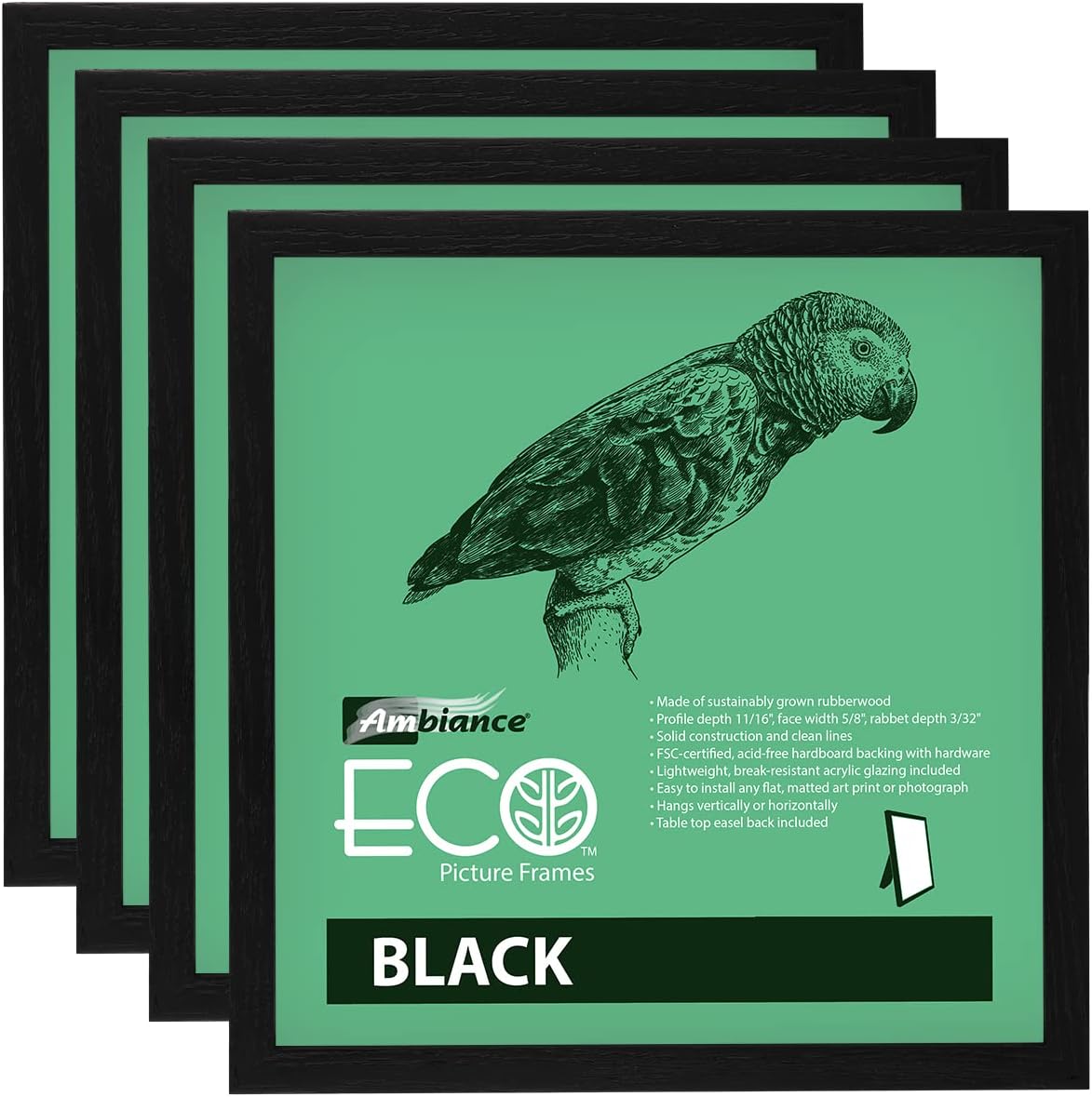 Amazon.com - Ambiance Eco Frames 4 Pack - Sustainable Wood Eco-Friendly ...