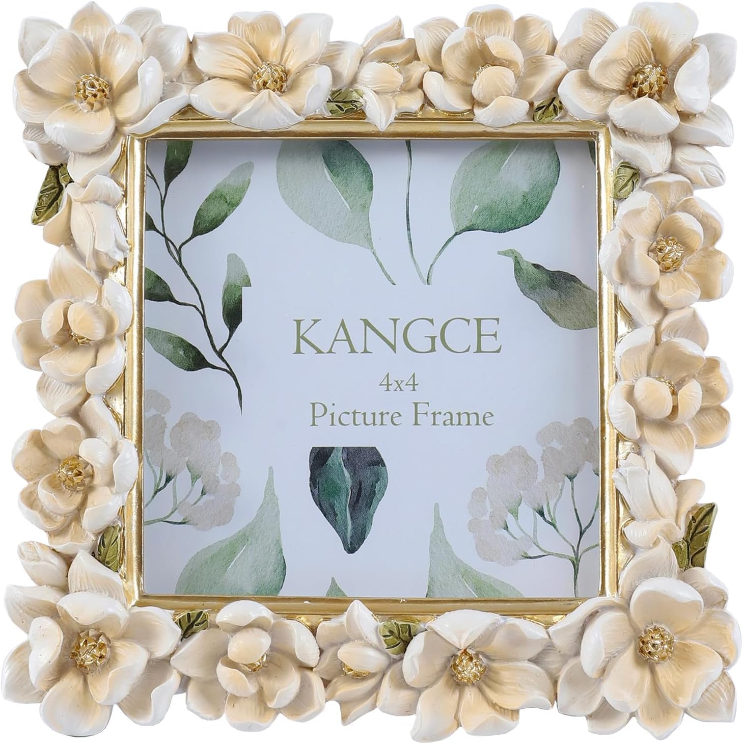 Amazon.com - Kangce Vintage Picture Frames 4x4 Antique White and Gold ...