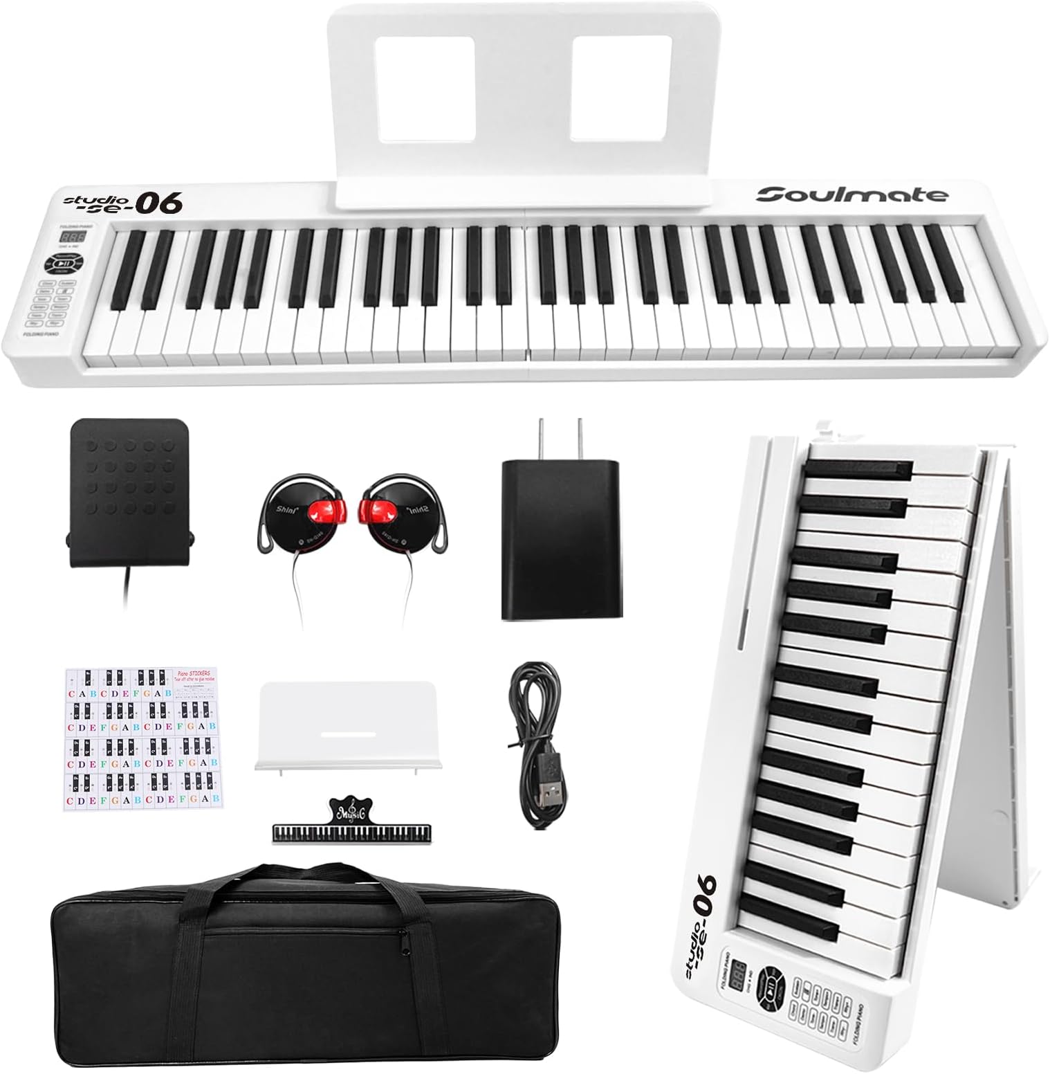 Amazon.com: Donner Folding Piano Keyboard + Folding Keyboard Stand Z ...